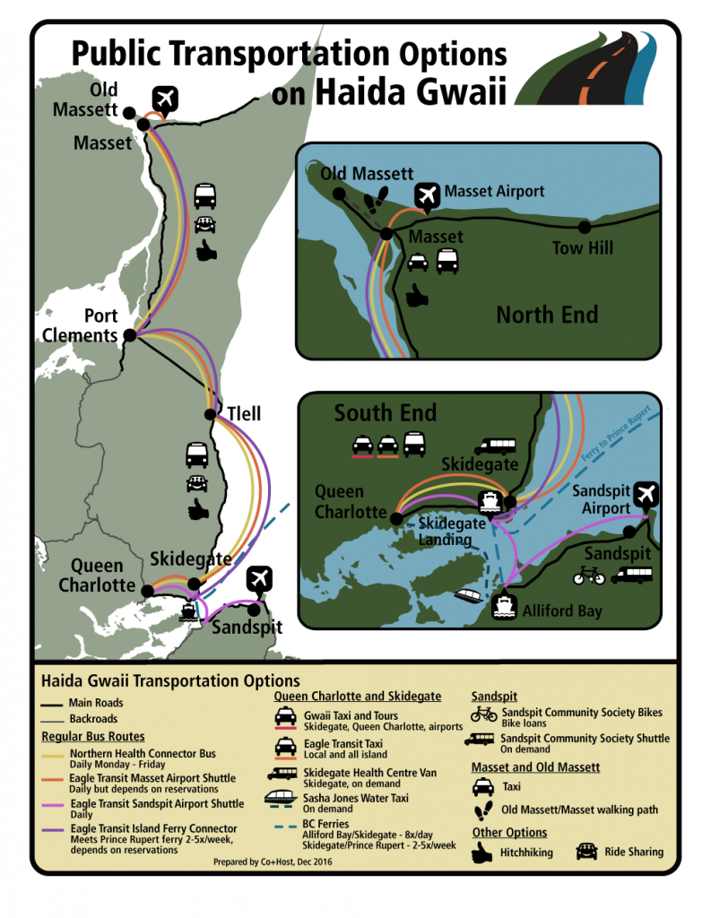 Public Transportation on Haida Gwaii Map - Netmaker Designs